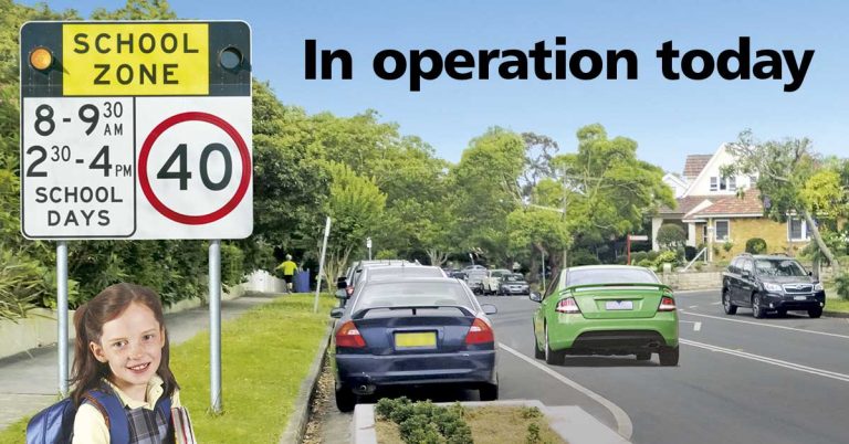 School zones are back in operation today so stick to the 40km/h speed ...